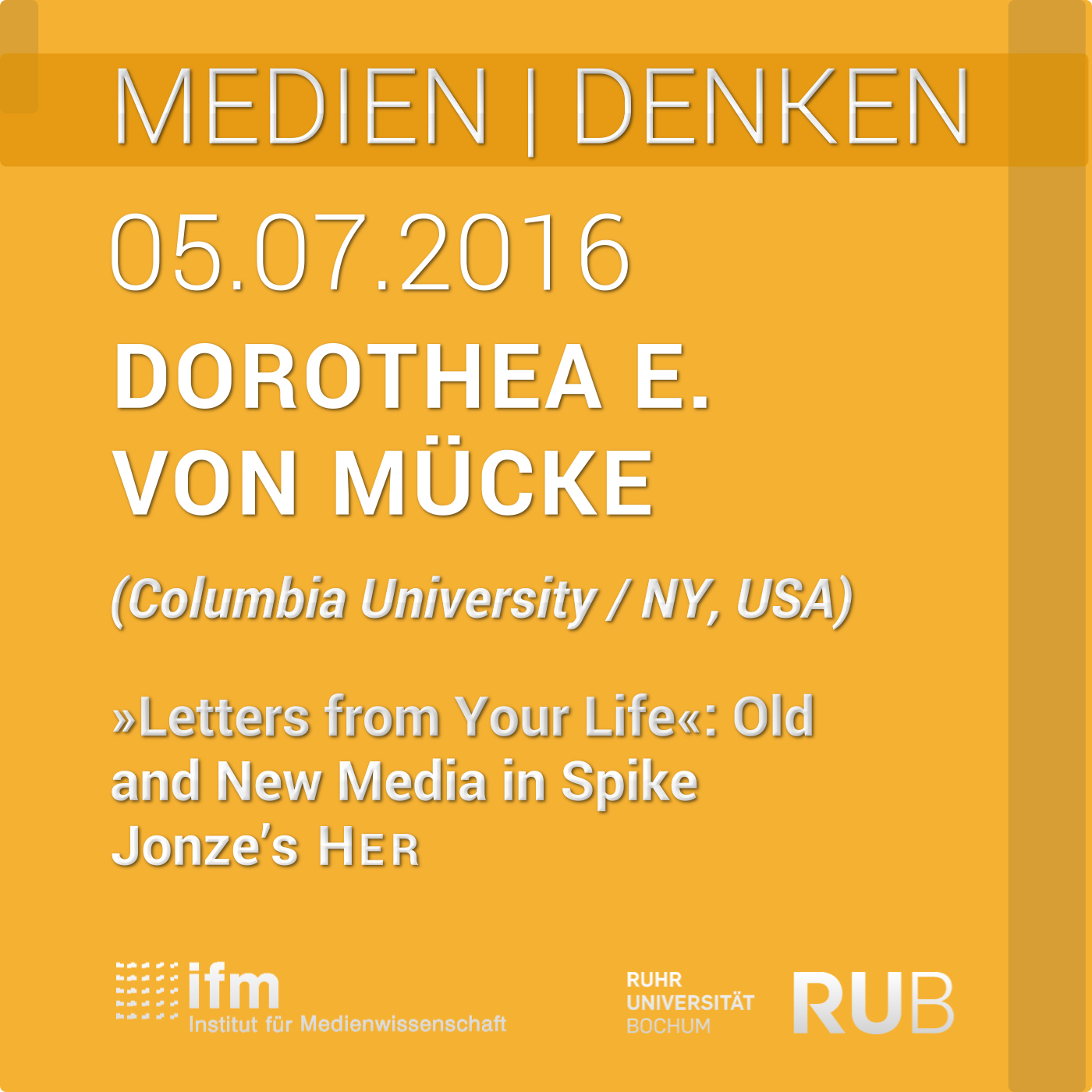 Medien|Denken – Dorothea von Mücke – Letters from your Life (Audio ...